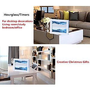 Posters and Prints Hourglass | Dynamic Sand Painting, 3D Natural Landscape Quicksand Painting/Glass Crafts Mobile Sand Painting Desktop Art Decoration Toy (A)