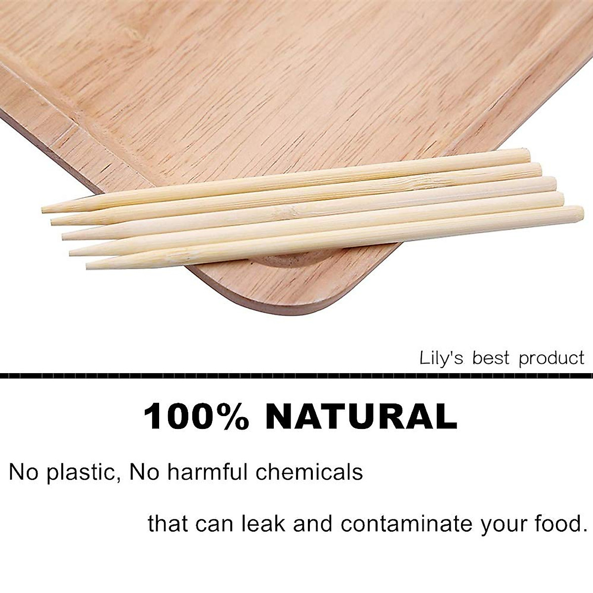 HOPELF 5.5 inch Semi Point Bamboo Skewers - 5mm Thick Natural Bamboo Sticks For BBQ Caramel,Candy Apple Sticks, Corn Dog,Corn Cob,Cookie,Lollipop,Kabob,Gril.(100 pcs)