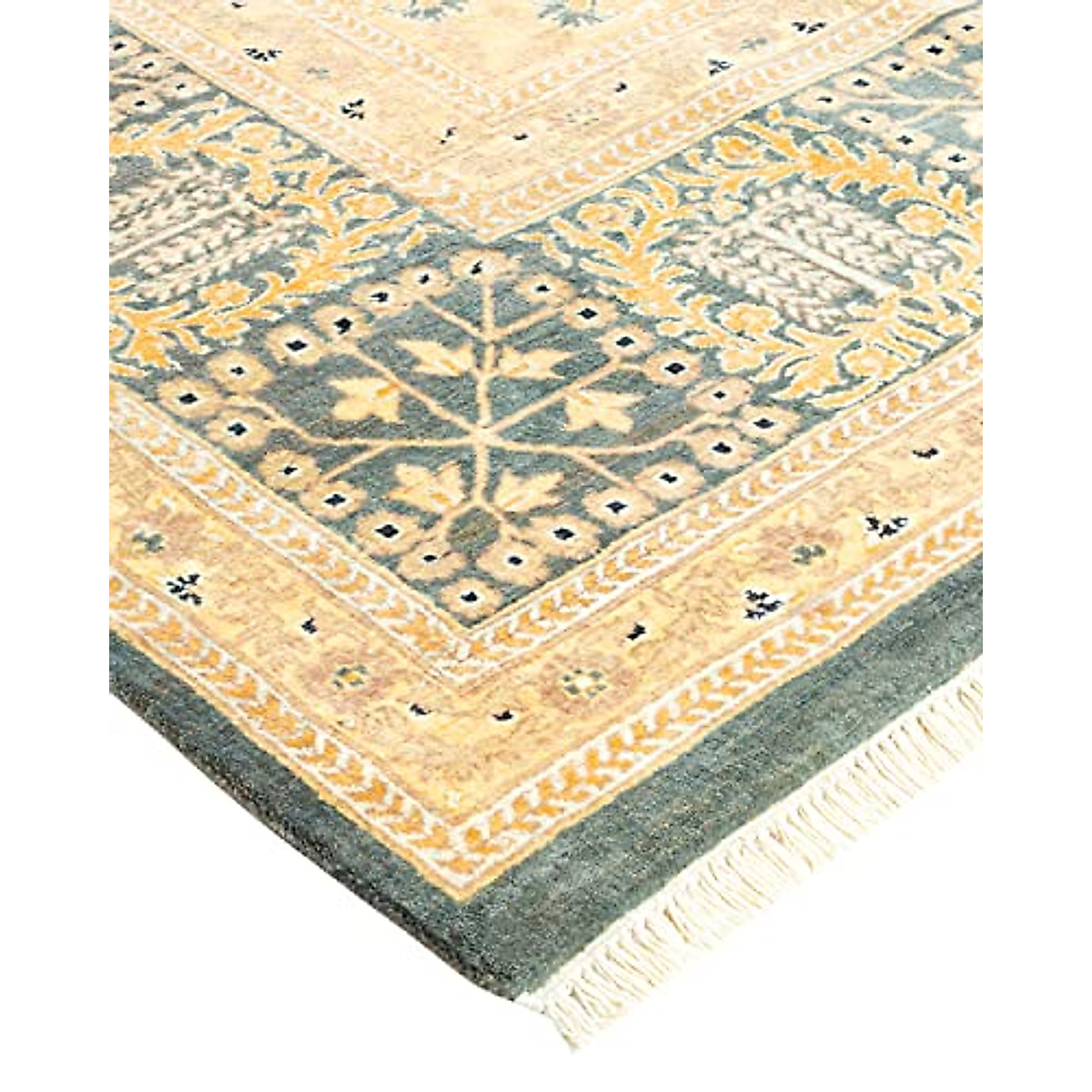 Solo Rugs One of a Kind Hand Knotted Hand Made Wool Traditional Oriental Mogul Gray 8 x 10 Area Rug