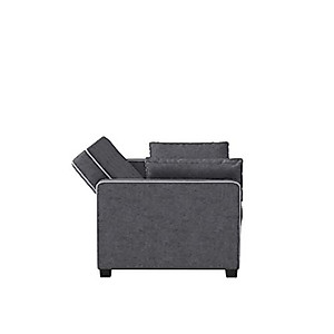Serta Convertible Sofa, Charcoal