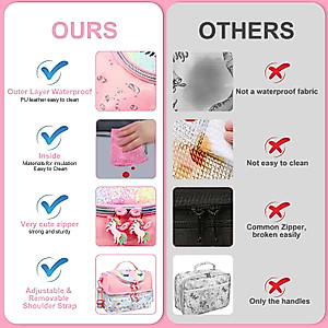 RHCPFOVR Kids Lunch Bag - Double - Decker Cooler Insulated Lunch Box for Boys Girls,Washable Lunch Bag with Strap and Reusable Toddler Lunchbox for School and Daycare