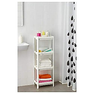 Ikea VESKEN Shelf Unit with TSS Cotton Balls (White, 36x23x100 cm)