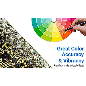 Funnytree Money Birthday Backdrop Dollar Bill Diamond Bday Party Black and Gold Car Champagne Background Supplies Banner Cake Table Decor Props Gifts Photobooth