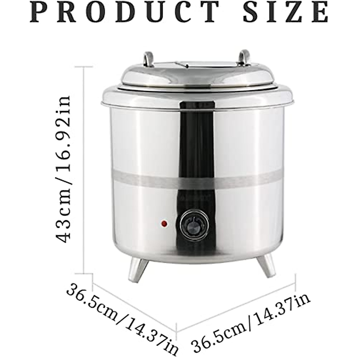 ANSNAL Stainless Steel Commercial Grade Soup Kettle, 380 W Portable Food Soup Kettle Warmer with Inner Tank, for Buffet, Restaurant, Party, Event, and Catering