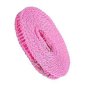 Bnineteenteam 2pcs Clothesline,Clothes Drying Rope Windproof Travel Clothesline for Indoor Outdoor Laundry Clothesline for Camping Travel & Home Use (2pcs-Pink)