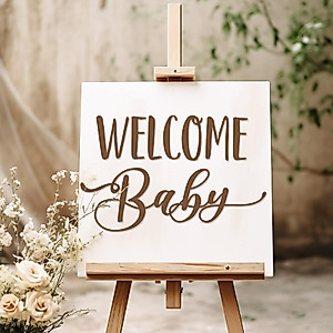 Dunzoom Welcome Baby Baby Shower Party Decal Sign Baby Shower Welcome Sign Decorations Baby Shower Party Wall Decal Sign Pregnancy Gender Reveal Stickers Boy or Girl for Wall Balloon Arch Backdrop