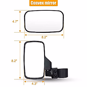 RANSOTO UTV Rearview Side Mirror And Center Mirror Set 1.6" - 2" Bar Compatible with Polaris RZR Ranger Can-Am Maverick Yamaha Rhino Kawasaki Honda Pioneer Talon Arctic Cat