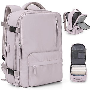 VGCUB Large Travel Backpack Bag for Women Men,Carry on Backpack,17 Inch Laptop Business Work Waterproof Backpack with Laptop Compartment,Person Item Flight Approved,Mochila de Viaje,Pink