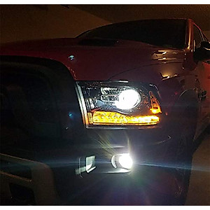 ModifyStreet Black For 09-18 Ram 1500/10-18 Ram 2500/3500 Headlights Replacement Kit( Not Fit with Stock projector Headlights