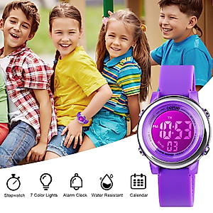 cofuo Kids Digital Sport Waterproof Watch for Girls Boys, Kid Sports Outdoor LED Electrical Watches with Luminous Alarm Stopwatch Child Wristwatch