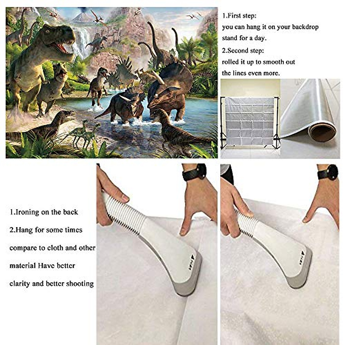 Jurassic Dinosaur Party Decoration Backdrop Photography Dinosaur Kingdom Children Birthday Party Banner Jungle Safari Animals Baby Shower Photo Background 5x3ft Cake Table Photo Booth Vinyl