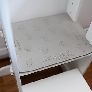 Little Partners Silicone Mat, Only Compatible with The Explore 'N Store Learning Tower Platform (Not The Learn 'N Fold Learning Tower, LT, LTD, or Chef Series), Non-Slip Grip Washable Protector (Grey)