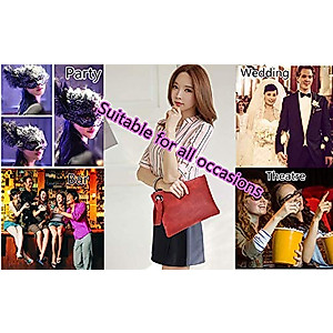 Unique Vegan Women Clutch Bag PU Leather Envelope Clutch Bag Handbag Wristlets for Beach Holiday (black)