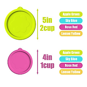 VIOTIIN 1 Cup (4 Pack) + 2 Cup (4 Pack) Silicone Replacement Lids Storage Cover for Pyrex 7202-PC and Anchor Hocking Glass Bowls (Container not Included) 8 Pack Microwave, Dishwasher and Freezer Safe