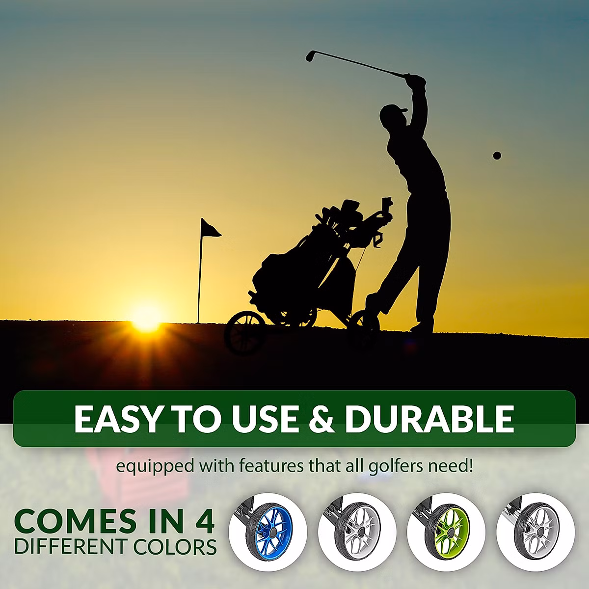 CaddyTek CaddyLite EZ Version 8 3 Wheel Golf Push Cart - Foldable Collapsible Lightweight Pushcart with Foot Brake - Easy to Open & Close, dark grey, one size