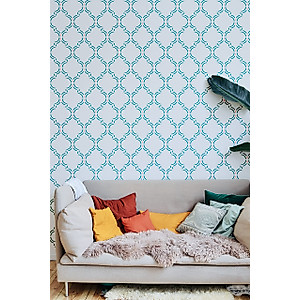 PINKIPO®, Moroccan Elegant, (16"x40") XL Stencil, Ethnic Large Wall Stencil, Classic Geometric Wall Stencils for Painting, Stencils for Walls, Moroccan Wall Stencil