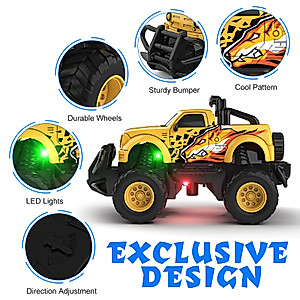 Mafbeanl Remote Control Car for Boys 4-7, 1:43 Scale Mini RC Car for Kids 3-5, Car Toys Truck Xmas Birthday Gifts for Toddlers 3 4 5 6 7 Year Old Boys (Yellow)