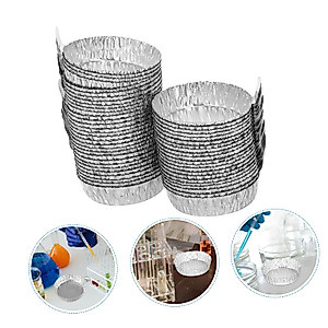 SEWOART 50Pcs Aluminum Foil Weighing Plates Disposable Weighing Trays for Labs Sample Weighing Pans Lightweight Aluminum Foil Pans for Accurate Measurements