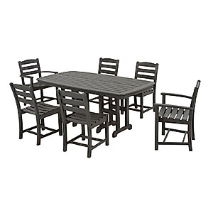 POLYWOOD PWS131-1-GY La Casa Café 7-Piece Dining Set, Slate Grey