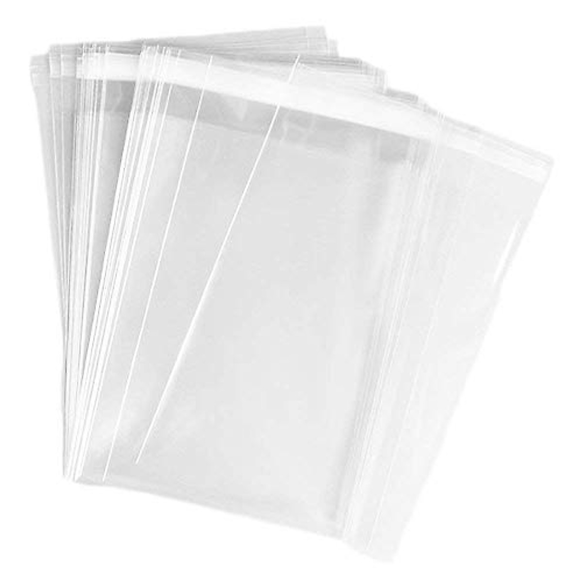UNIQUEPACKING 100 Pcs 8x10 Inches Clear Resealable Cellophane Cello Bags