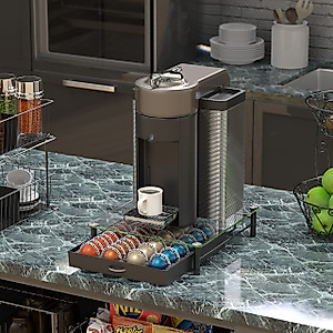 DecoBros Crystal Tempered Glass Nespresso Vertuoline Storage Drawer Holder for Capsules