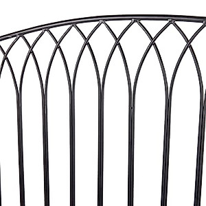 Alpine Corporation Alpine 44" L Indoor/Outdoor 2-Person Classic Metal Garden, Black Bench