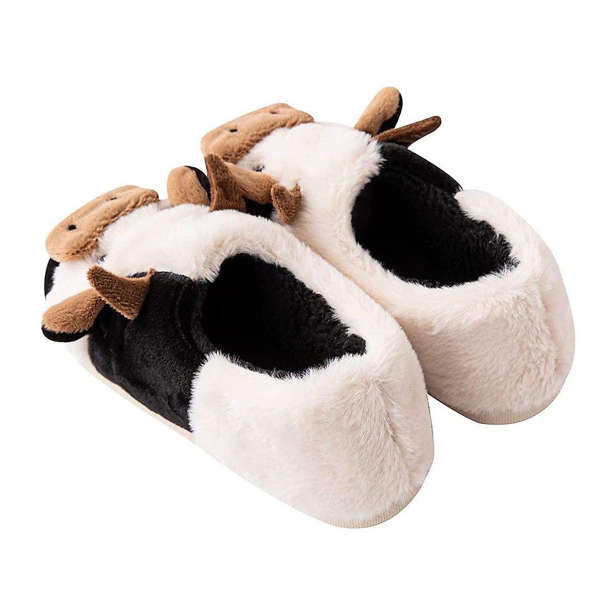 EOIRQHOPDD Cute Cow Slippers for Women Girls Fuzzy Plush cotton slippers household indoor Outdoor Slippers