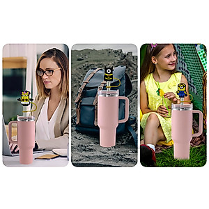 [5 Pcs] Brighten Your Stanley Cup & Stitch Water Bottle w/Cute Cartoon Straw Covers - Cute Valentine Gift, Straw Caps & Straw Topper Perfect for Coffee, Tumblers, Starbuck Cups & Reusable Straws!