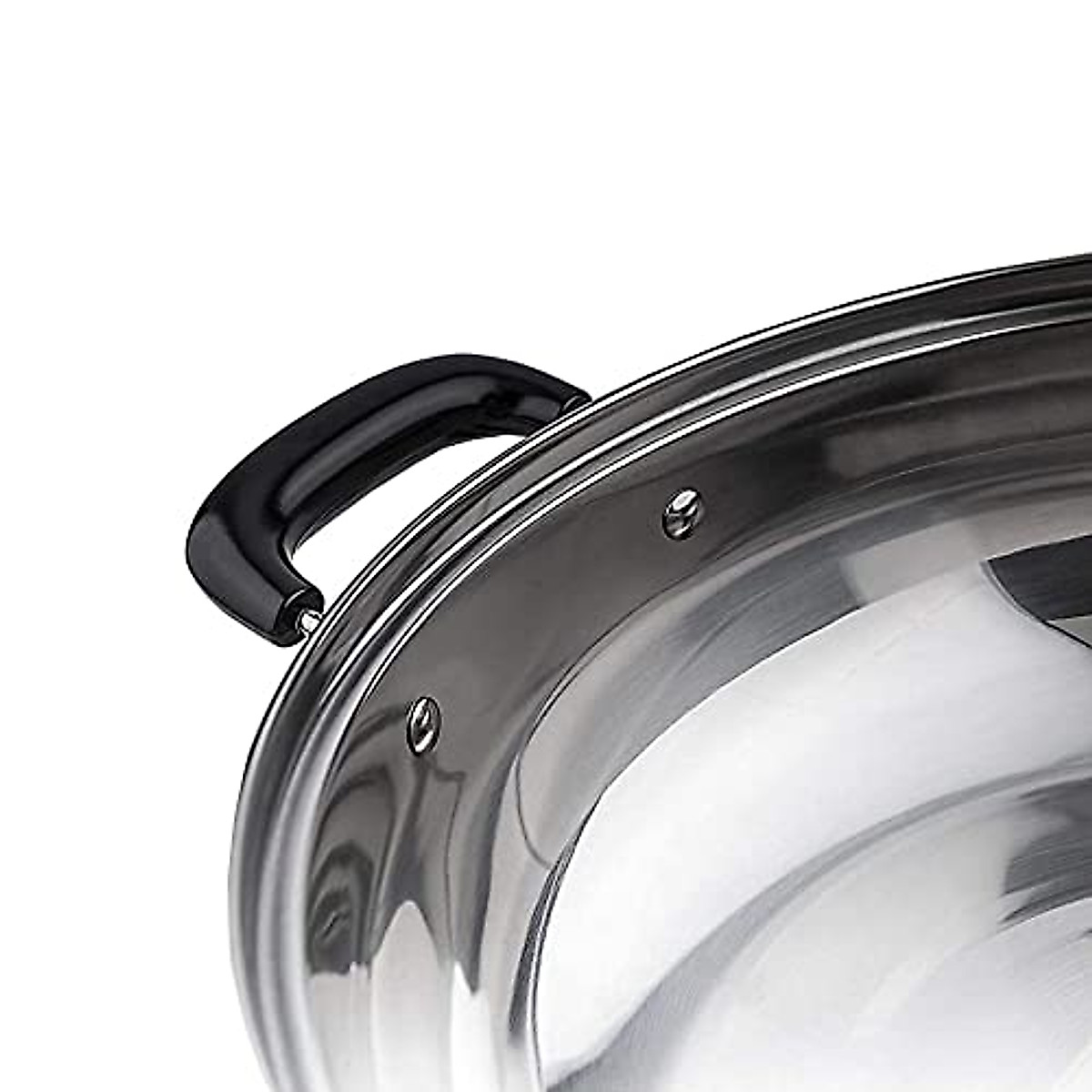 TAYAMA Stainless Steel Hot Pot With Divider, Silver, 11 inch