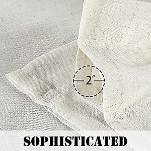 Linen Curtains Elegant Natural Linen Blended Curtains Energy Efficient Light Filtering / Rod Pocket Window Treatments Panels / Drapes for Livingroom (Set of 2, Ivory, 52 inch W X 84 inch L)