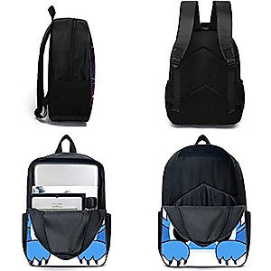 GDFENDU 3 Pcs Anime Hedgehog Backpack with Keychain,16in Teens Travel Laptop Backpack Boy Girl School Bookbag. (C)
