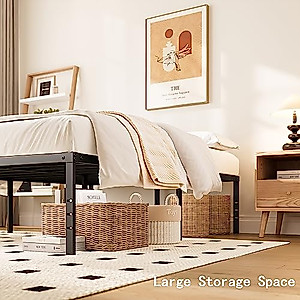 Besebay California King Bed Frame 14 Inch Heavy Duty Metal Frames with Steel Slats Support Ample Storage No Box Spring Needed, Easy Assembly, Noise Free, Black