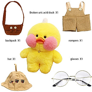 Duck Stuffed Animal Toy,Soft Plush Toy for Kids Girls Hugglable Stuffed Toy with Cute Hat&Costume, Best Gifts for Christmas 12 inches