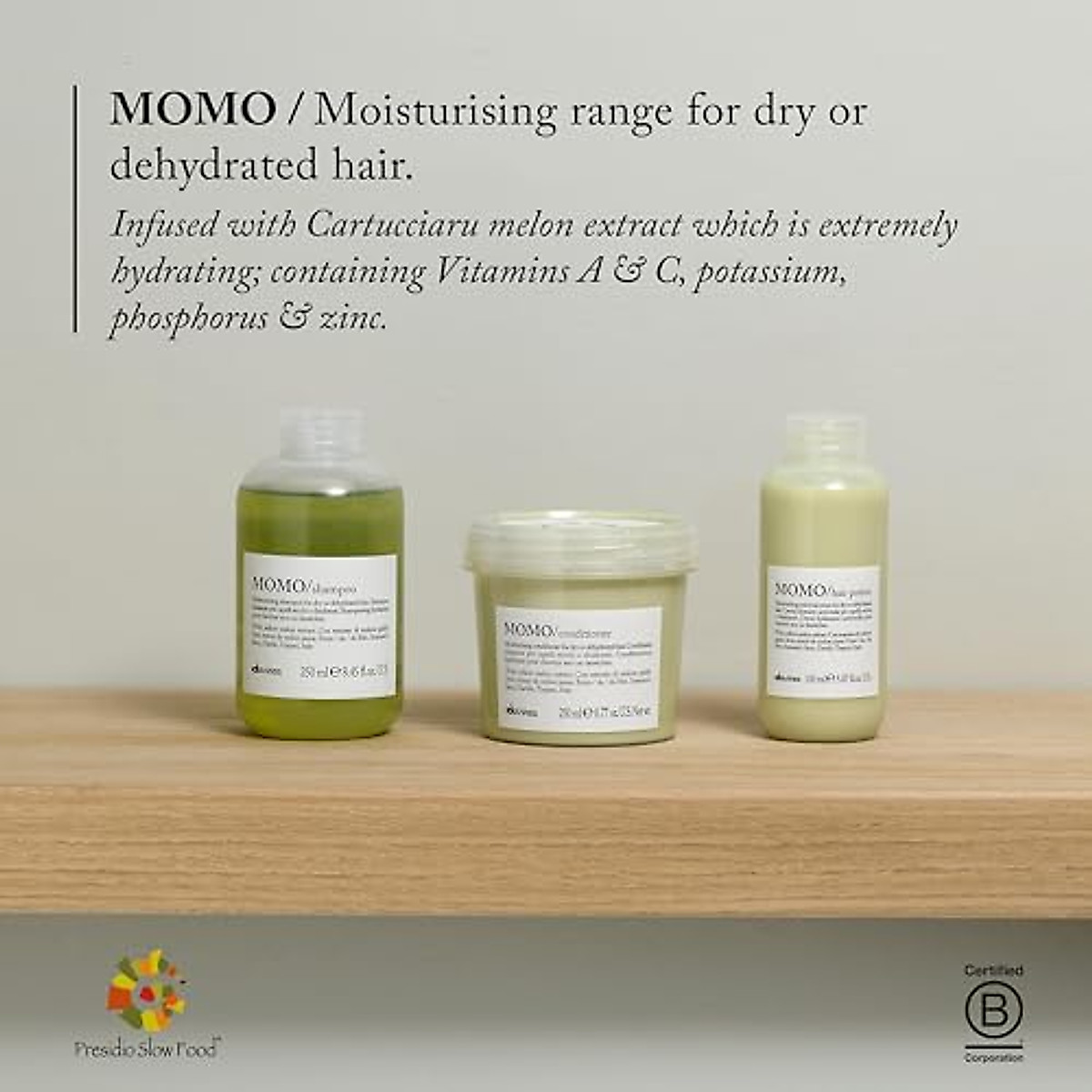 Davines Momo Moisturizing Shampoo for Dry and Dehydrated Hair, 8.45 Ounce