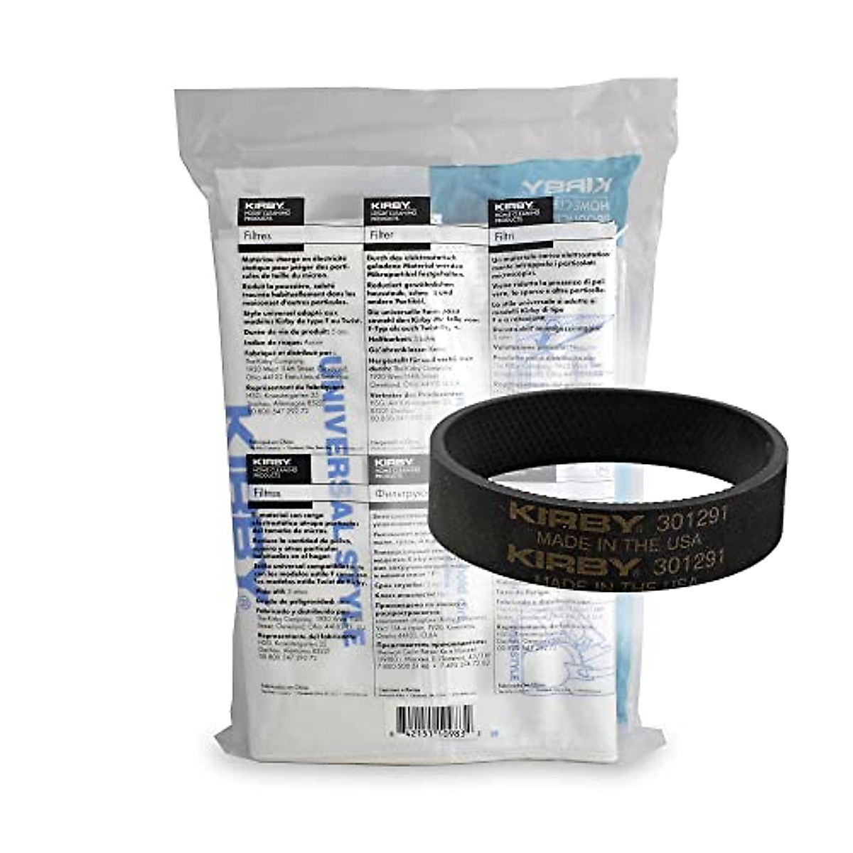 KIRBY Vacuum System Filter Bags with Micron Magic technology 6 Pack Part 204811 Plus Belt