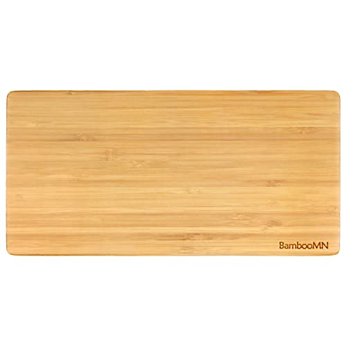 BambooMN Organic Bamboo Serving Tray, Vanity Tray, Tea Serving, Appetizers, Snacks, Charcuterie Tray - Rounded Edges, 11"x5.5"x0.6" - 1 Piece