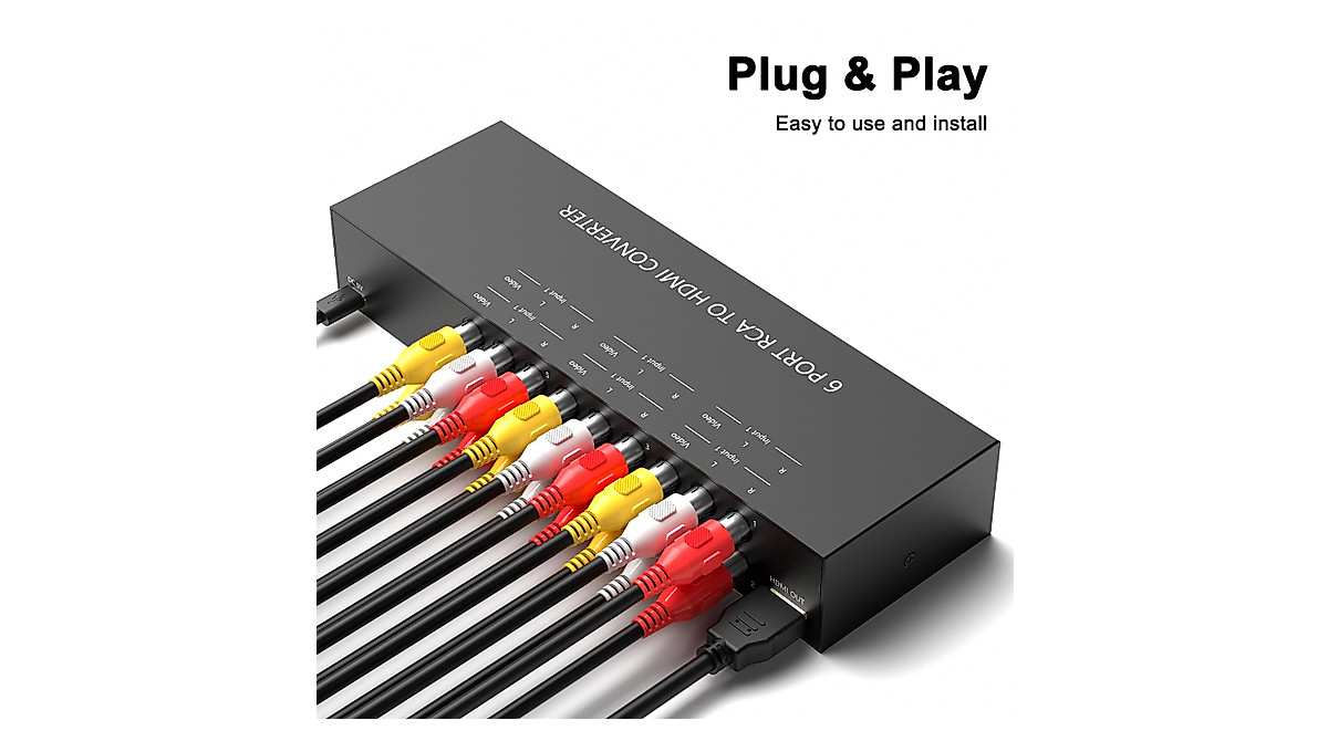 ZUZONG 6 Way RCA to HDMI Converter 1080P - Easy Analog to Digital ...