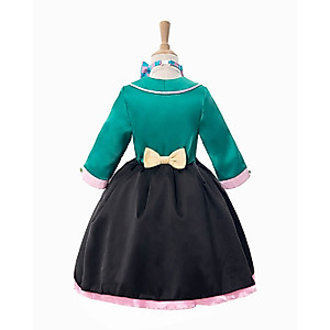 Nuoqi Girls Mad Hatter Costume Mad Hatter Tea Party Costume Halloween Dress with Hat M