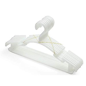 YYaaloa Kids Hangers 10 Pack White Baby Clothes Hangers Childrens Plastic Infant Hangers Very Durable Toddler's Hangers Space Saving for 1inch Closet Rod (White 10pcs)