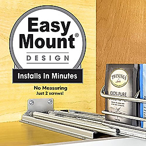 Lynk Professional® Slide Out Tea Bag Holder Organizer - Upper Kitchen Cabinet Pull Out Rack, Organize Up To 70 Tea Bags, Chrome