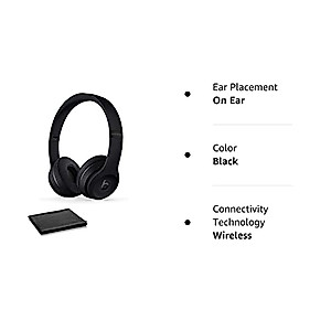 Beats_by_dre Beats Solo3 Wireless On-Ear - Class 1 Bluetooth Headphones with Bonus Cleaning Cloth, Built-in Microphone - Black