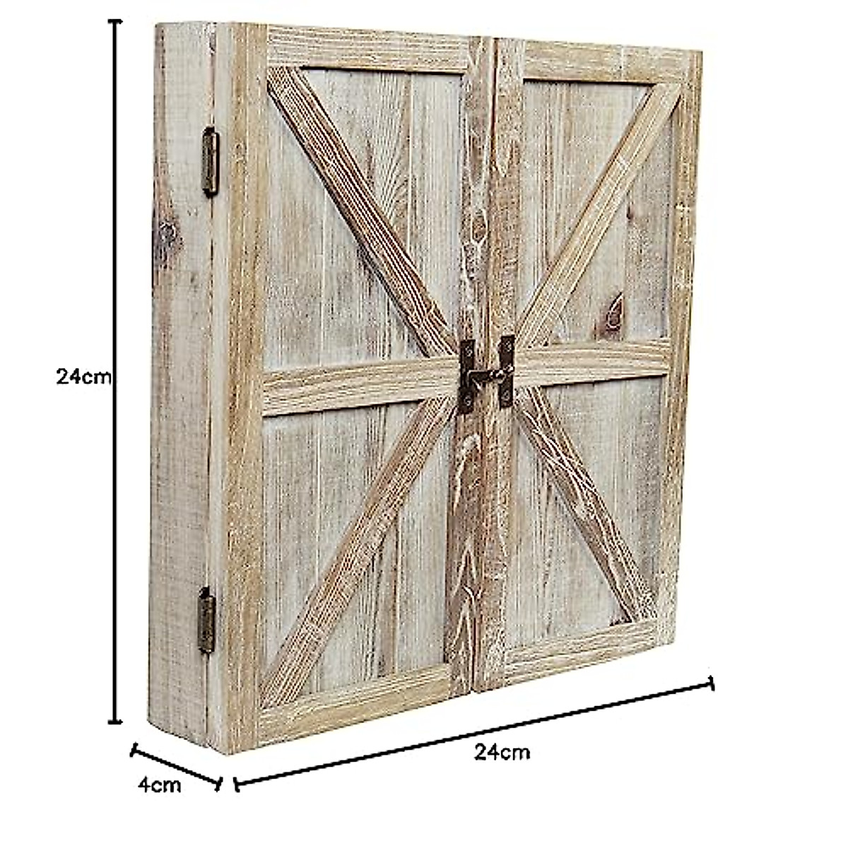 American Legend Barnwood Dartboard Cabinet with Wheat Finished Barn Style Doors - Dartboard Not Included