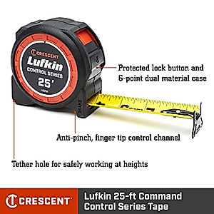 Lufkin Crescent Lufkin 1-3/16 x 25' Command Control Series Yellow Clad Tape Measure - L1025C-02