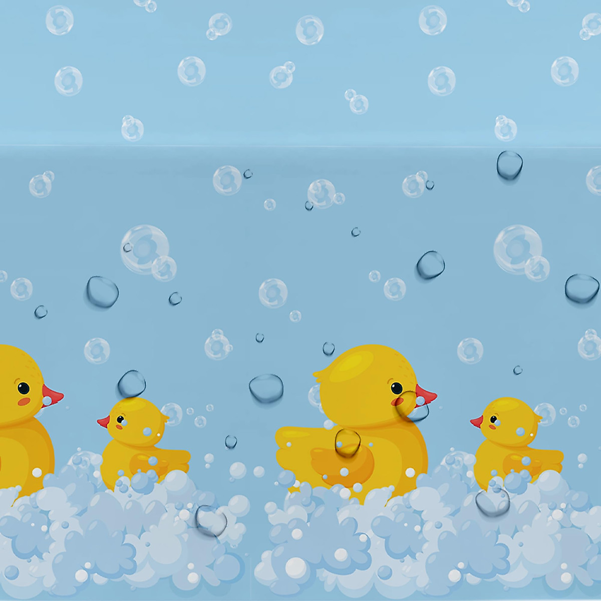 APOWBLS Rubber Duck Party Decorations Tablecloth - Disposable Duck Party Supplies Table Cover, Bubble Bath Rubber Duck Theme Table Cloth for Birthday Baby Shower - 3 Pack (54in x 108in)