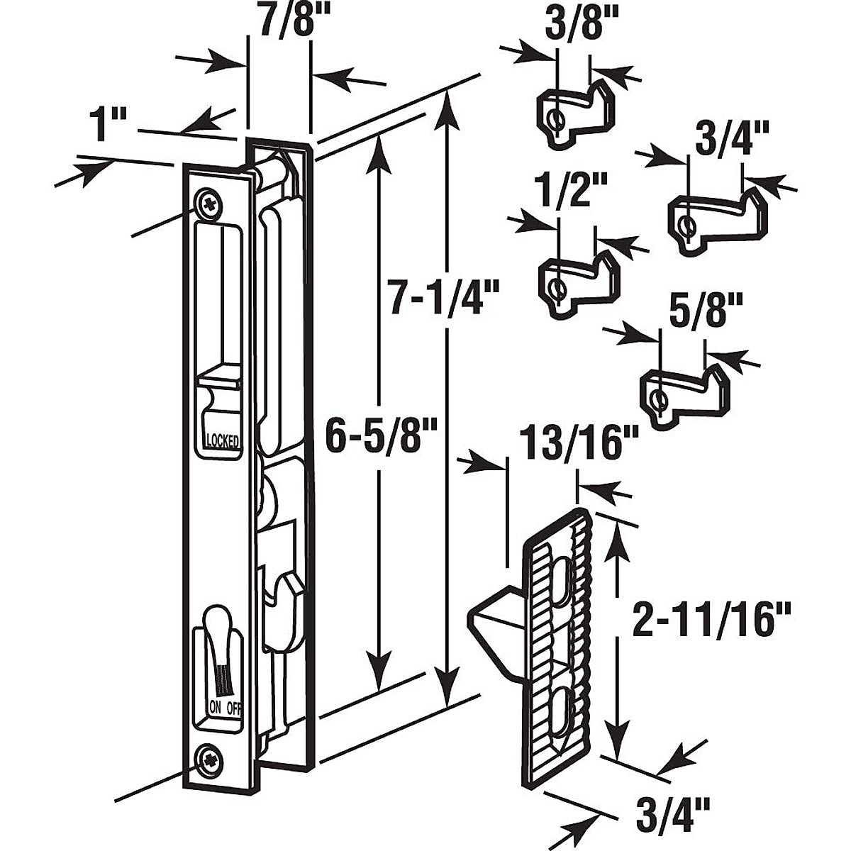 Prime-Line C 1148 Chrome Diecast Sliding Door Handle Set with Wood Pull, fits Acorn Doors (Single Pack)