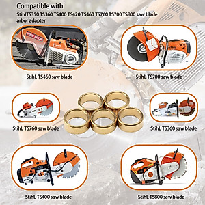 GOMADEIT 5 Pack Saw Blade Arbor Adapter fits for Stihl TS350 TS360 TS400 TS420 TS460 TS760 TS700 TS800 Saw Blade Arbor Adapter Reducer Ring 20mm