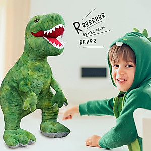 Seyomi Stuffed Dinosaur Plush 31.5 inches Giant RLifelike Stuffed T-Rex Toy for Boys,Green