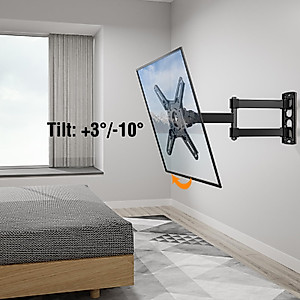 ELIVED Full Motion TV Monitor Wall Mount for Most 14-42 Inch LED LCD Flat Screen TVs & Monitors, Swivels Tilts Extension Rotation, Max VESA 200x200mm, up to 33 lbs.