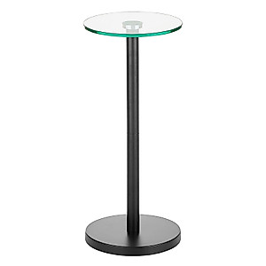 mDesign Bedroom Nightstand — Side Table for Lamps, Books, Trinkets and Other Décor — Versatile Bedroom and Living Room Table — Clear/Matte Black