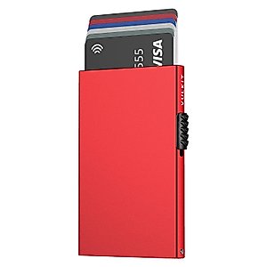 VULKIT Minimalist Credit Card Holder Pop Up Cards RFID Protection Slim Metal Wallet